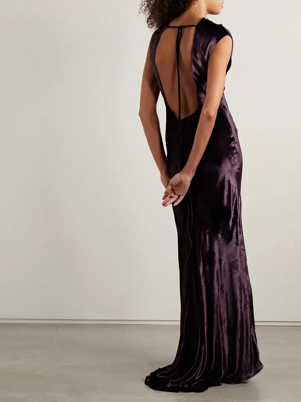 TWP Back To You Open-back Velvet Gown