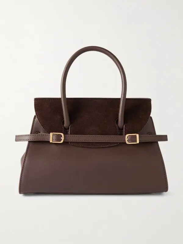 Simkhai River Small Suede-trimmed Leather Tote - Brown