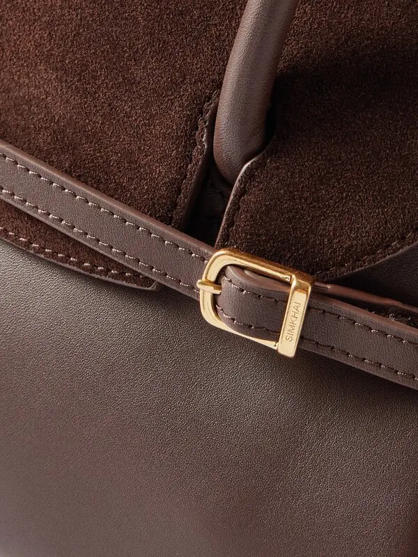 Simkhai River Small Suede-trimmed Leather Tote - Brown