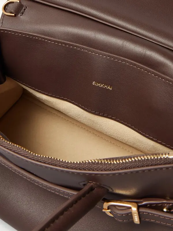 Simkhai River Small Suede-trimmed Leather Tote - Brown