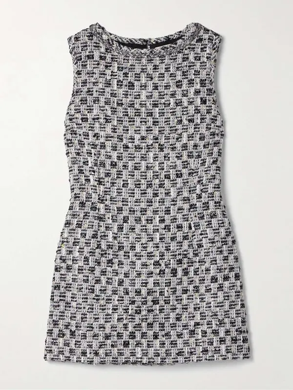 LIBEROWE Moorgate Metallic Cotton-tweed Mini Dress