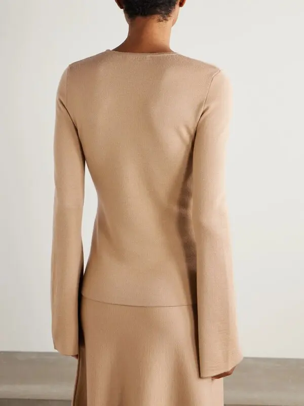Gabriela Hearst Mason Wool, Silk And Cashmere-blend Sweater - Brown