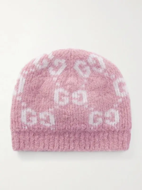 Gucci Jacquard-knit Alpaca-blend Beanie - Pink