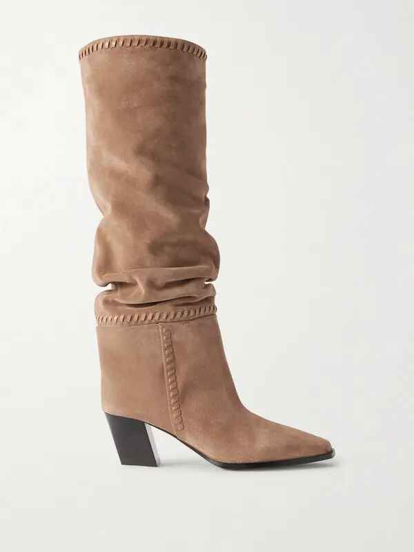 JIMMY CHOO Hart Stitch 60 Suede Knee Boots - Brown