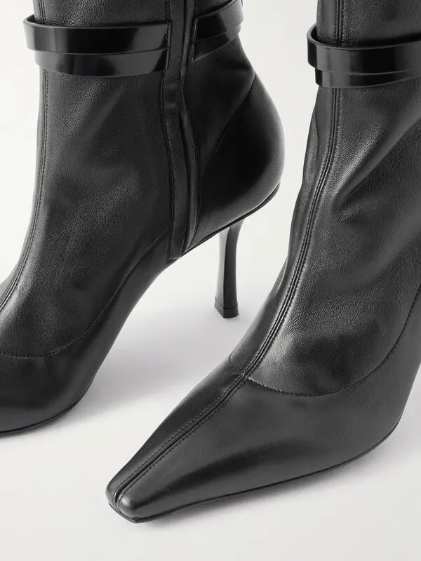 JIMMY CHOO Camie 85 Belted Leather Over-the-knee Boots - Black