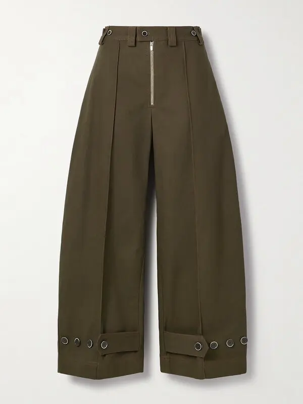Christopher John Rogers Cotton-twill Wide-leg Pants - Brown