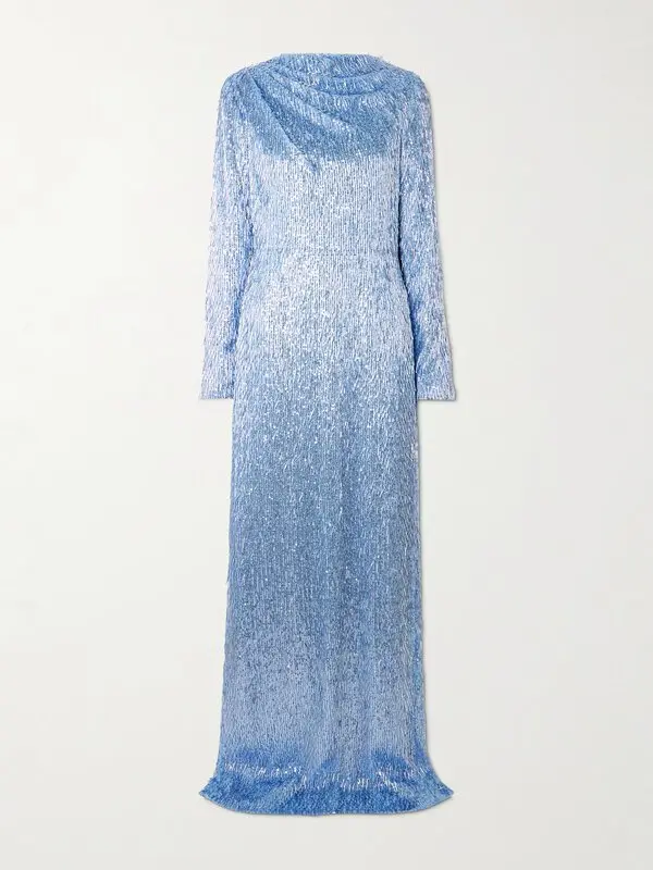 Erdem Embellished Draped Tulle Gown