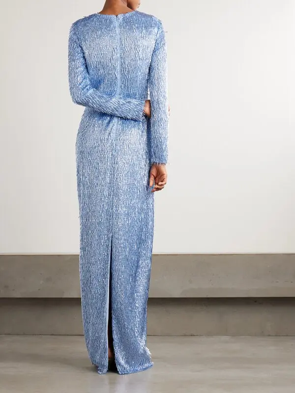 Erdem Embellished Draped Tulle Gown