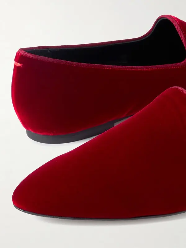 AeydĒ Vanna Velvet Loafers - Red
