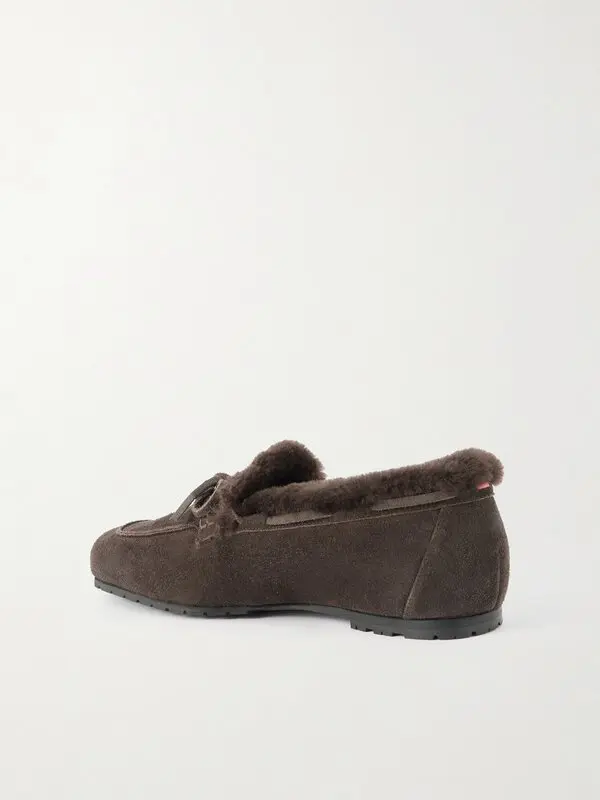 AeydĒ Jasper Shearling-lined Suede Loafers - Brown