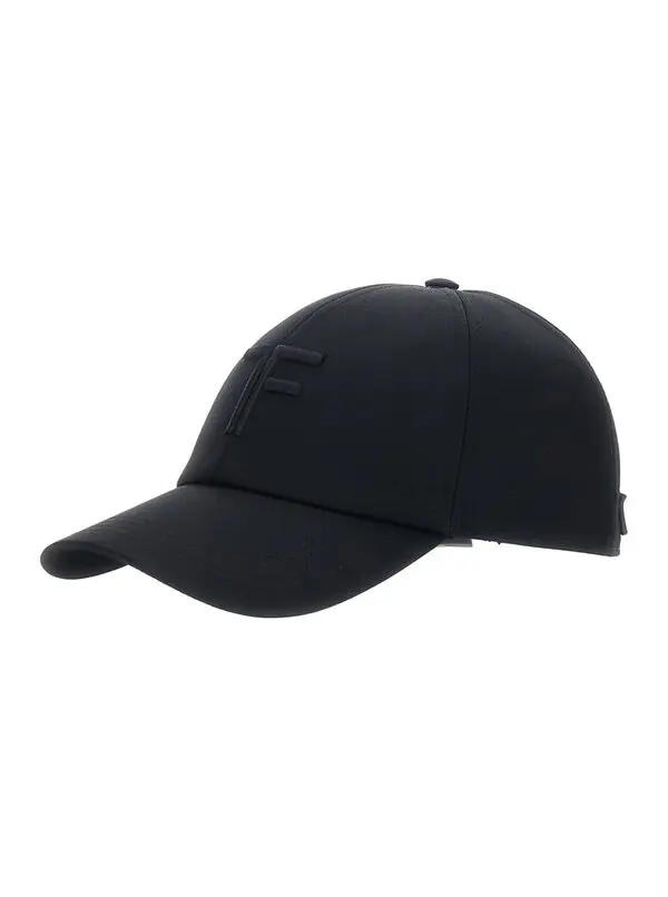 TOM FORD Cotton Baseball Cap With Logo Embroidery - Black