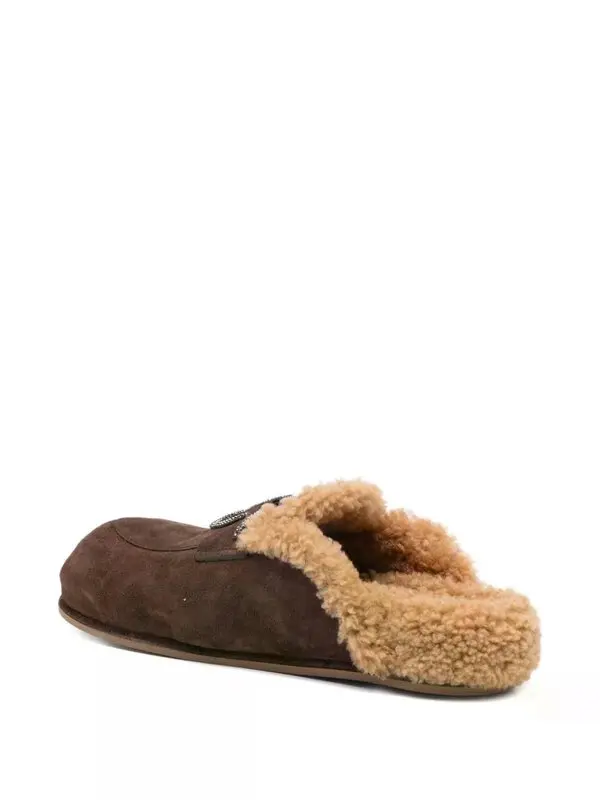 Rene Caovilla Crystal-embellished Mules - Brown