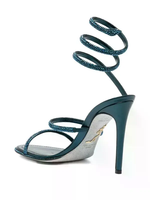Rene Caovilla 105mm Cleo Embellished Sandals - Blue