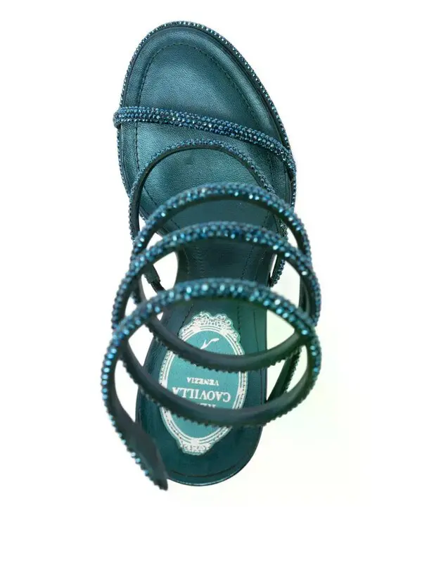 Rene Caovilla 105mm Cleo Embellished Sandals - Blue
