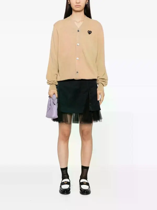 Play Comme Des Garcon Heart Appliqué Cardigan
