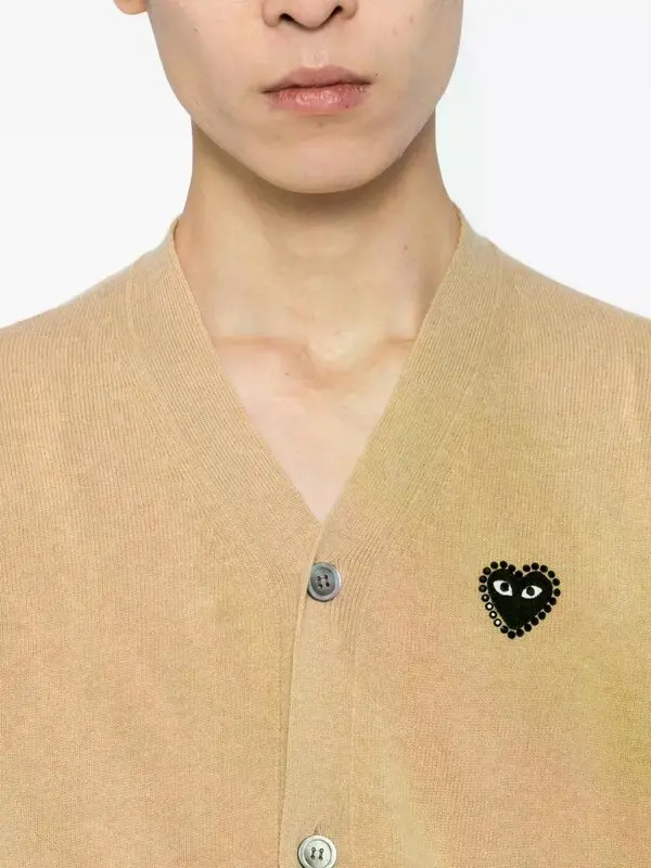 Play Comme Des Garcon Heart Appliqué Cardigan