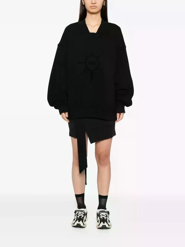Asics Graphic-embroidered Sweatshirt - Black