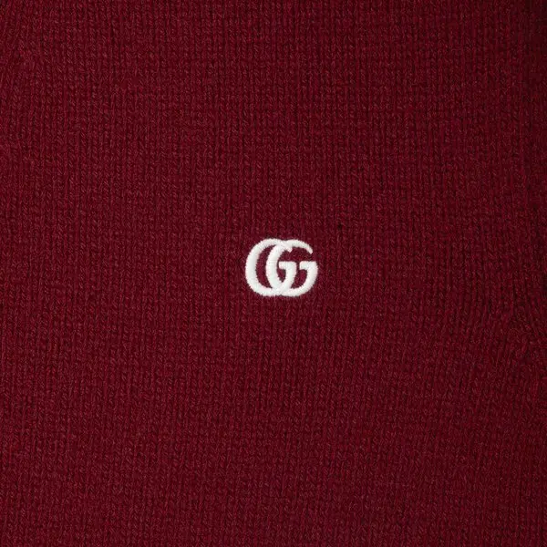 Gucci Wool Cashmere Cardigan With Double G Embroidery
