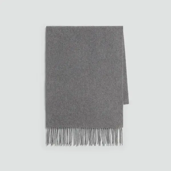 Theory Scarf In Plush Cashmere - Grey Melange