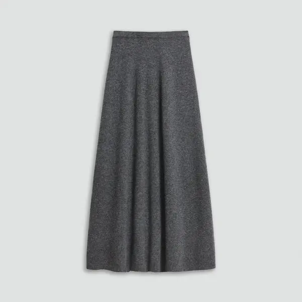 Theory Knit Pull-on Astor Wool Skirt - Charcoal
