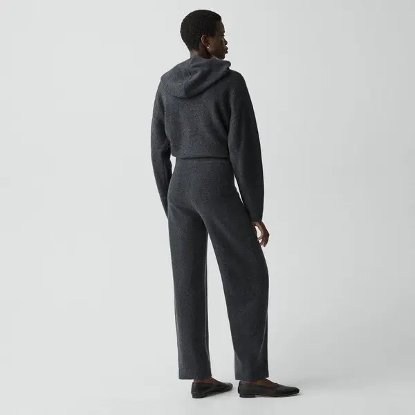 Theory Felted Wool-cashmere Pant - Charcoal