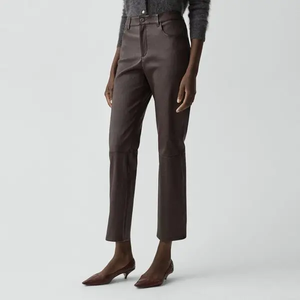 Theory 5-pocket Leather Pant