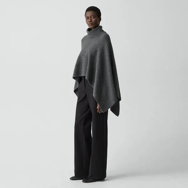 Theory Ribbed Astor Wool Poncho