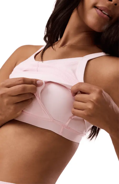 KINDRED BRAVELY Busty Ribbed Pumping Bralette - Pale Pink