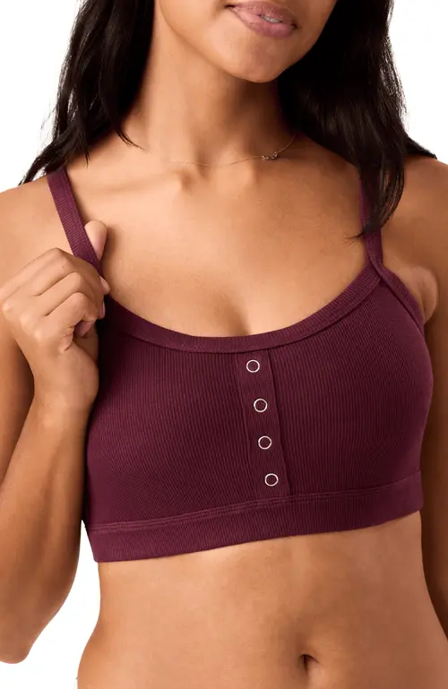 KINDRED BRAVELY Ribbed Pumping Bralette - Deep Burgundy