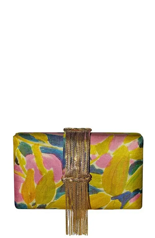 SIMITRI Printed Fringe Clutch - Muse