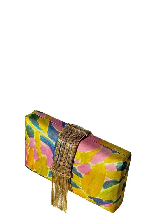 SIMITRI Printed Fringe Clutch - Muse