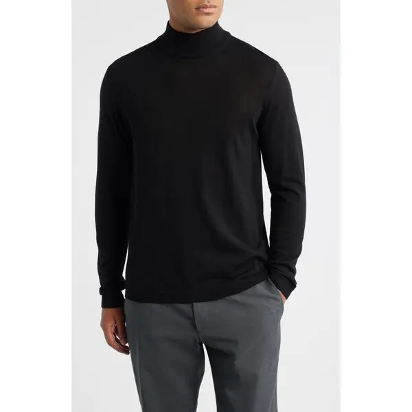 JACK VICTOR Mock Neck Wool And Silk Sweater