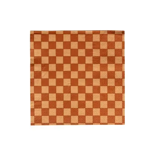JOLLITY & CO Checkered Cocktail Napkins - Café Con Leche