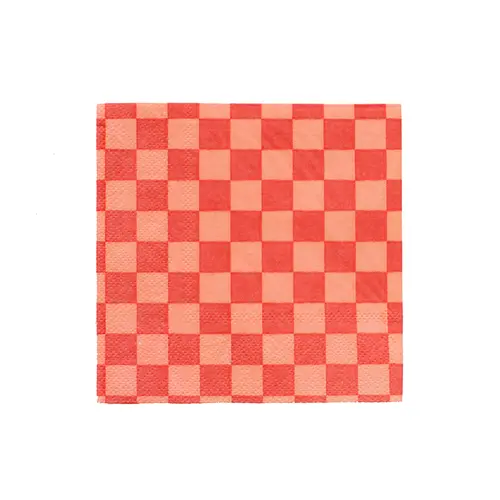 JOLLITY & CO Checkered Cocktail Napkins - Cherry Crush