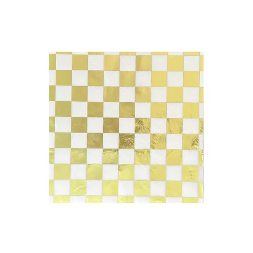 JOLLITY & CO Checkered Cocktail Napkins - Gold Clash