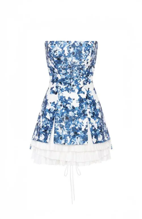 MILLA Strapless Corset Mini Dress With Lace-up Back