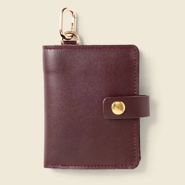 CASUPO Wallet With Snap And Key Ring - Burgundy