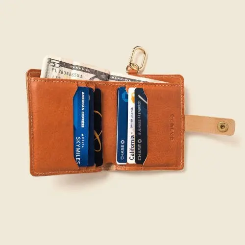 CASUPO Wallet With Snap And Key Ring - Natural