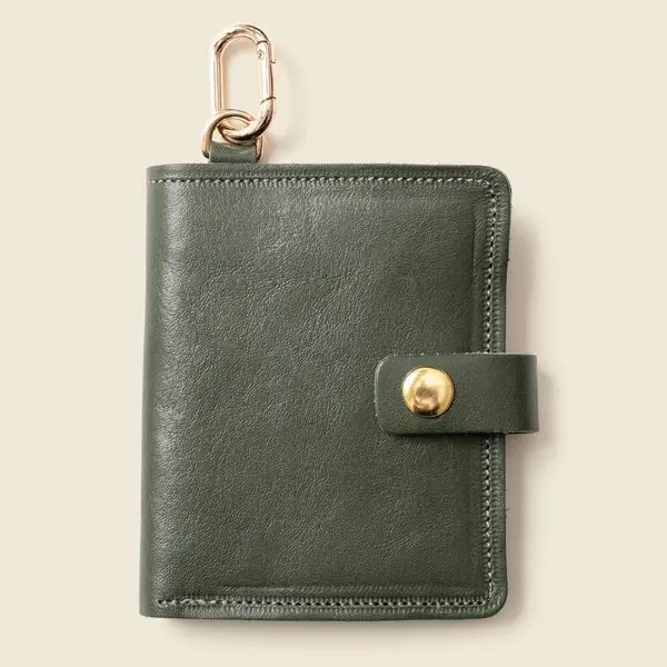 CASUPO Wallet With Snap And Key Ring - Olive