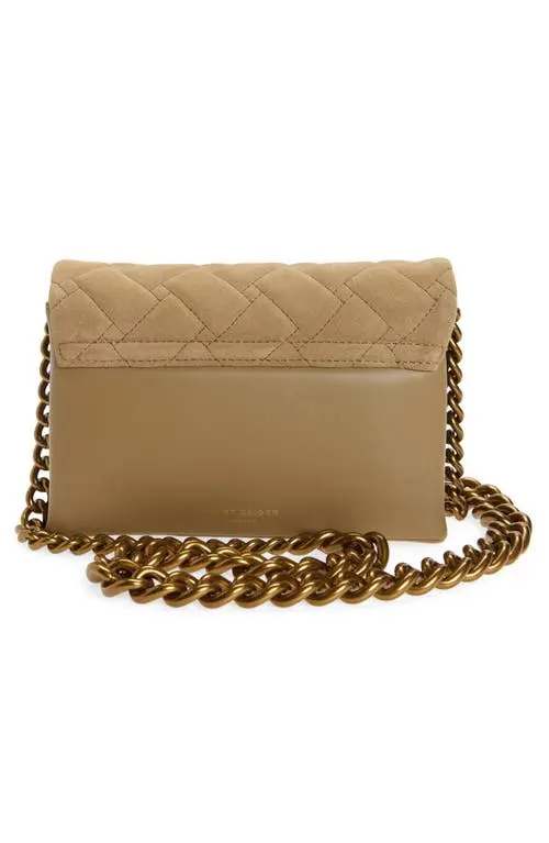 Kurt Geiger Mini Kensington Quilted Crossbody Bag - Light Beige