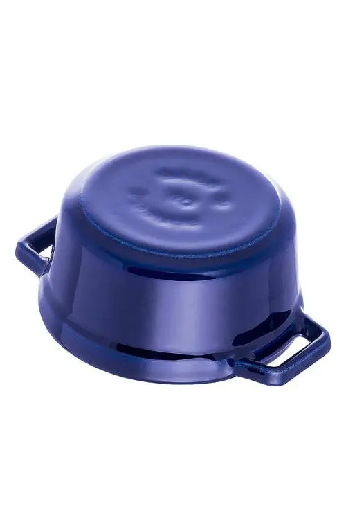 STAUB Enameled Cast Iron 0.25-quart Mini Cocotte - Dark Blue