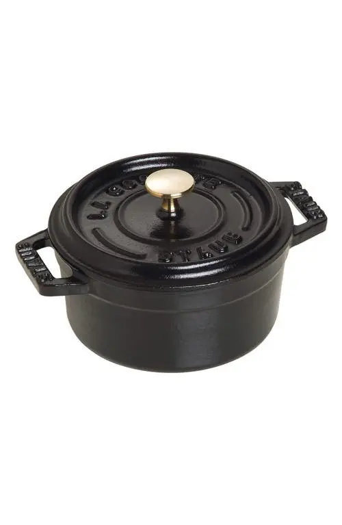STAUB Enameled Cast Iron 0.25-quart Mini Cocotte - Matte Black