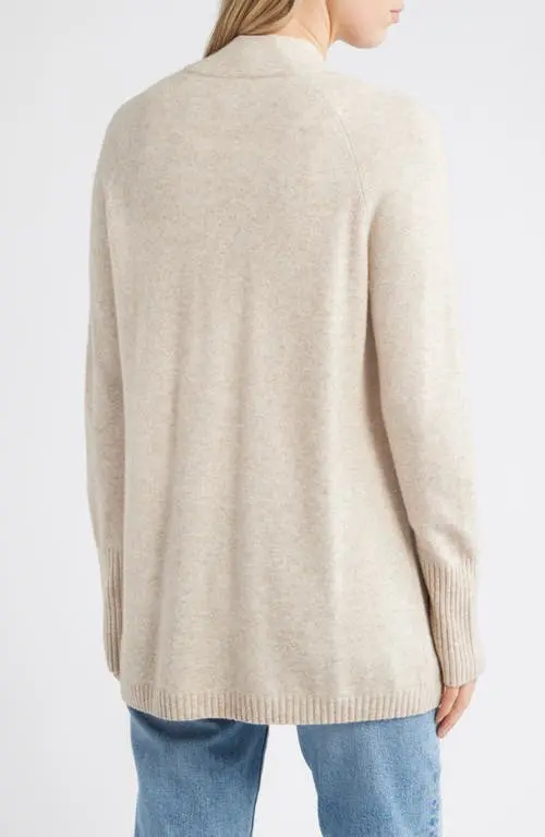 Caslon Open Front Cardigan - Tan Doeskin Heather
