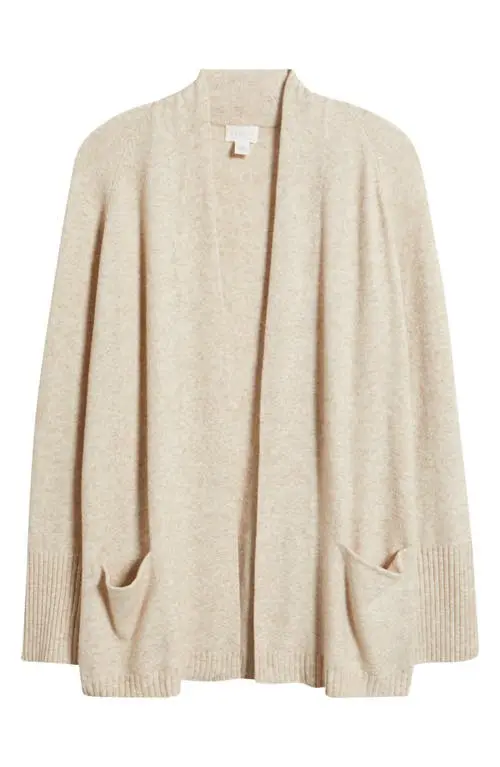 Caslon Open Front Cardigan - Tan Doeskin Heather