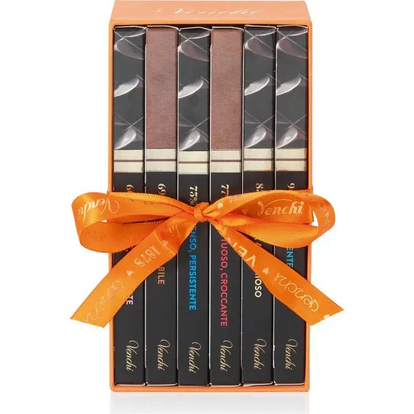 VENCHI Bookcase Assorted 6-piece Extra Dark Chocolate Bars - Multi