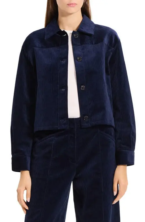 Theory Jones Corduroy Shirt Jacket - Blue Navy