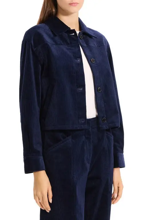 Theory Jones Corduroy Shirt Jacket - Blue Navy