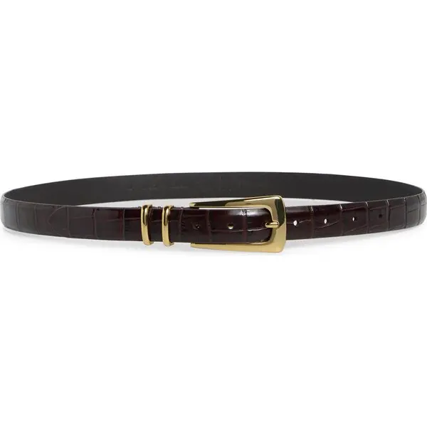 Madewell Elongated Buckle Belt - Chocolate Raisin