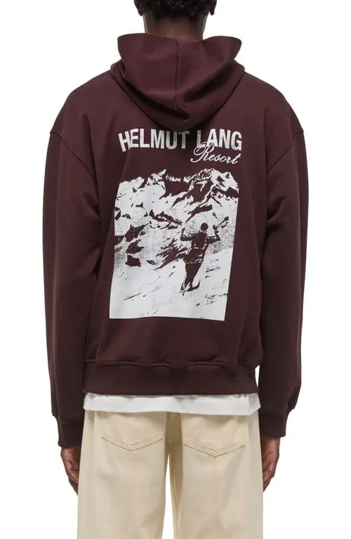 Helmut Lang Skier Cotton Hoodie - Mahogany