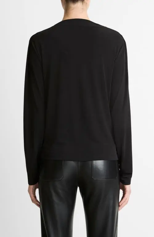 Vince Cowl Neck Knit Top - Black